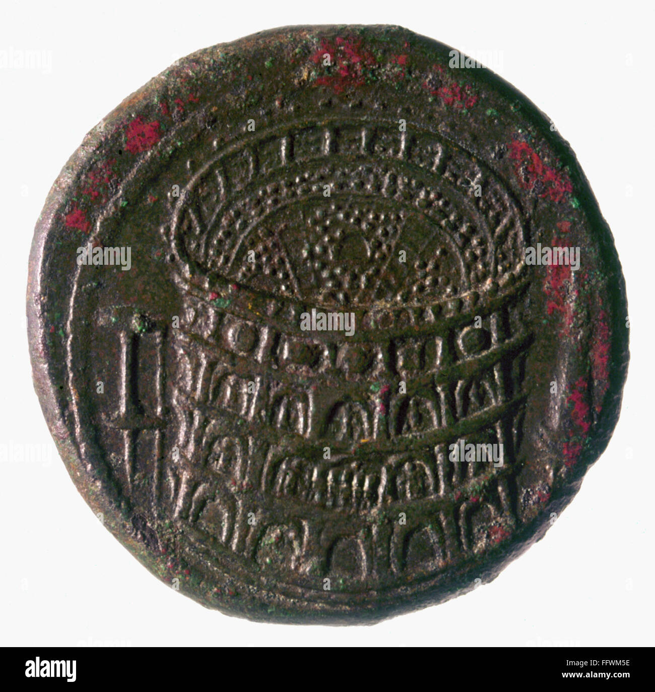 ROMAN COIN: COLOSSEUM. /nReverse of a sestertius from the reign of ...