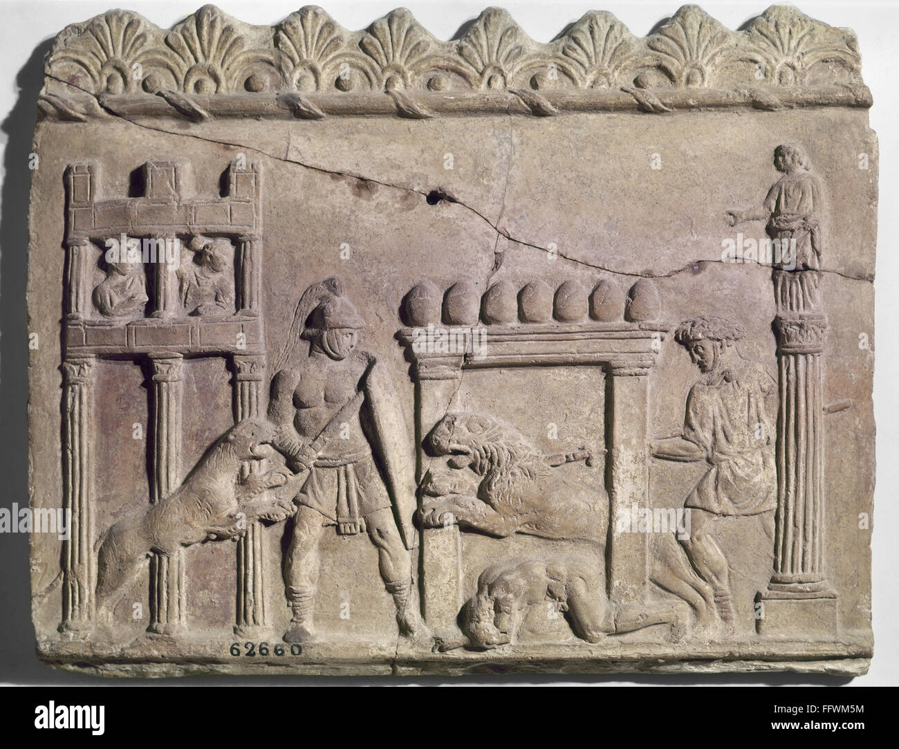 ROME: CIRCUS SCENE. /nContest between gladiators and lions at a circus ...