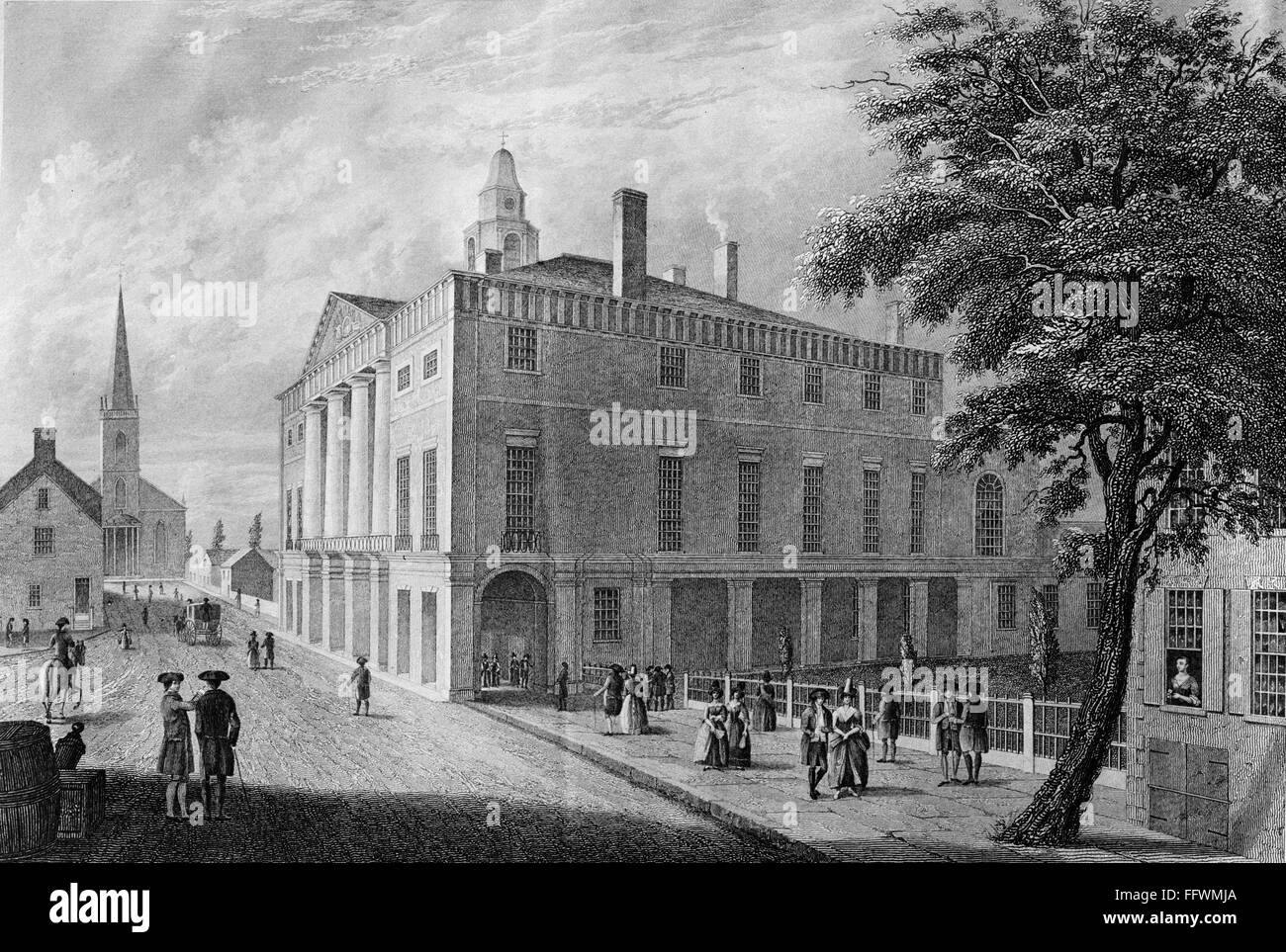 NEW YORK: FEDERAL HALL. /nOld City Hall (Federal Hall) on Wall Street ...