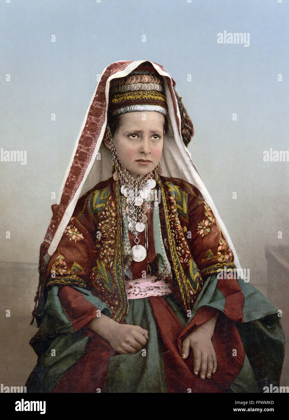 BETHLEHEM: WOMAN, c1895. /nYoung woman from Bethlehem in traditional ...