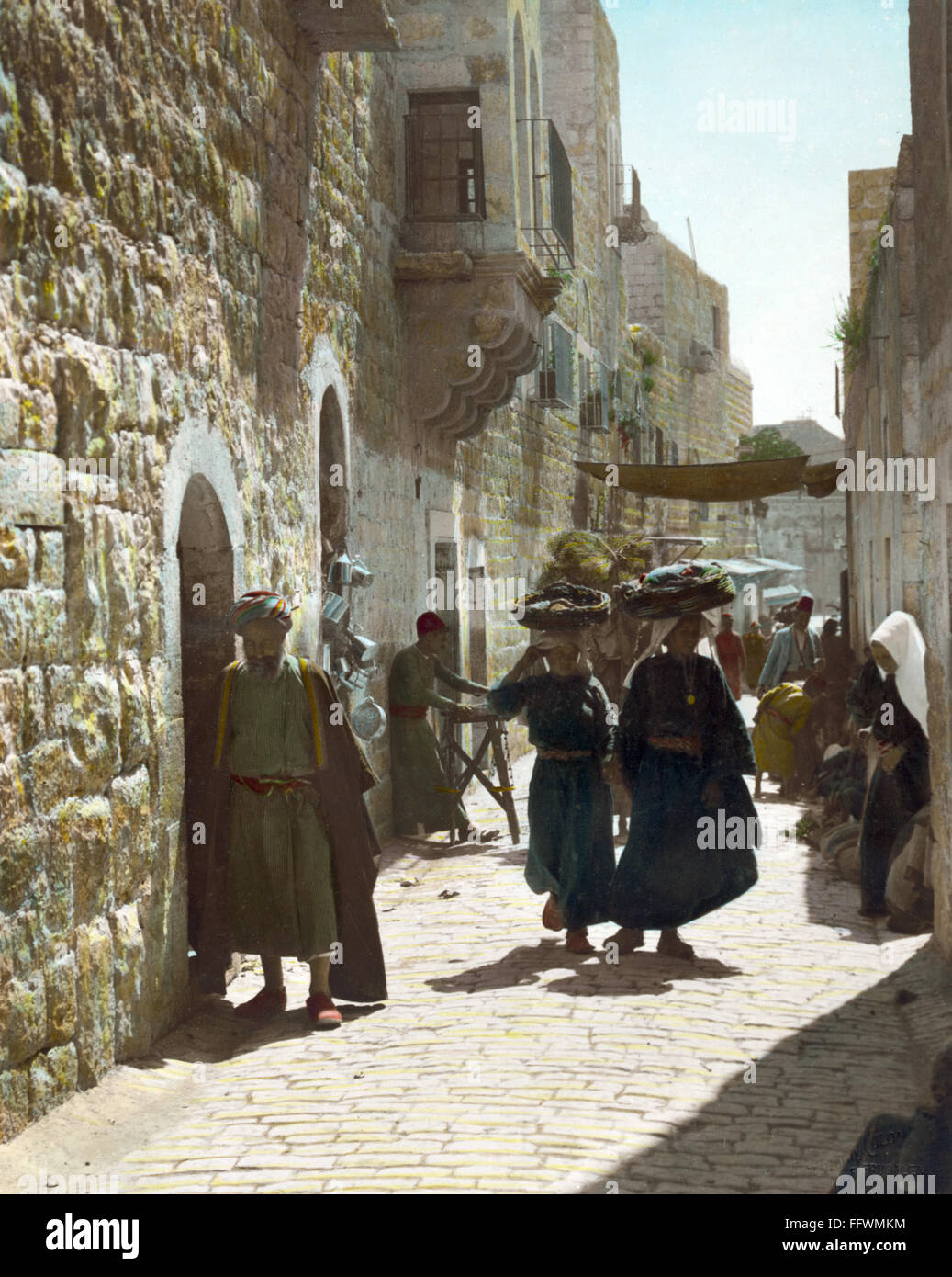 BETHLEHEM: STREET, c1919. /nStreet leading to the Church of the ...