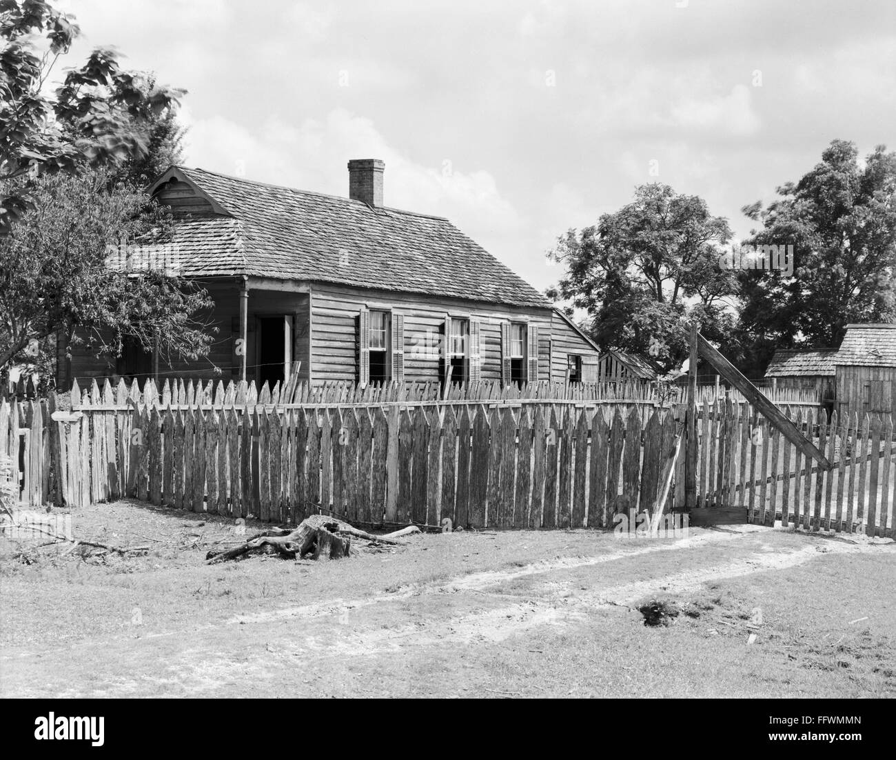 BAYOU: COTTAGE, 1938. /nA rustic cottage at the Bayou La Fourche ...