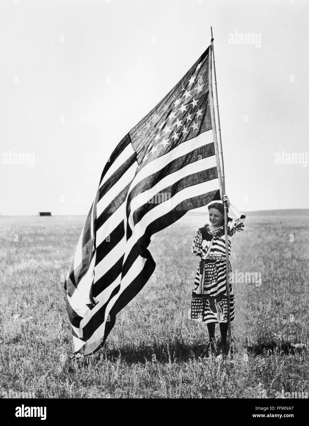 WISCONSIN: PATRIOTISM. /nA patriotic young woman posing with the ...