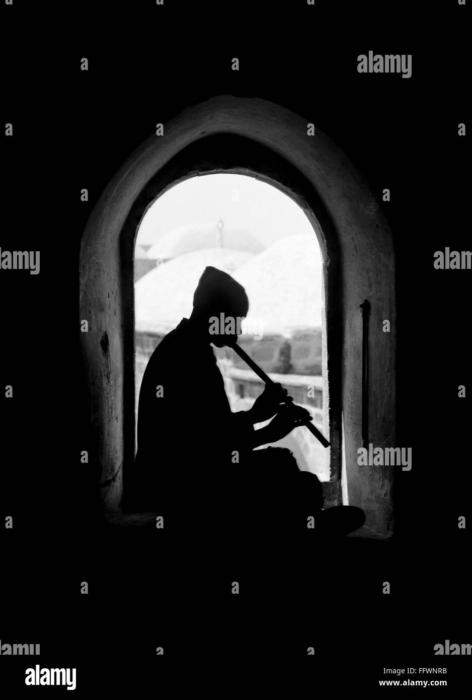 SUDAN: FIFE PLAYER, c1910. /nSilhouette of a fife player in Sudan ...