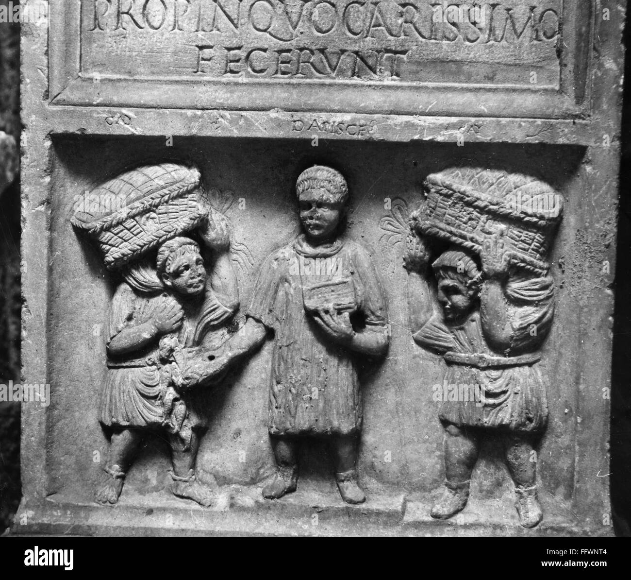 ROMAN RELIEF: MERCHANT. /nA merchant selling fish in the marketplace ...