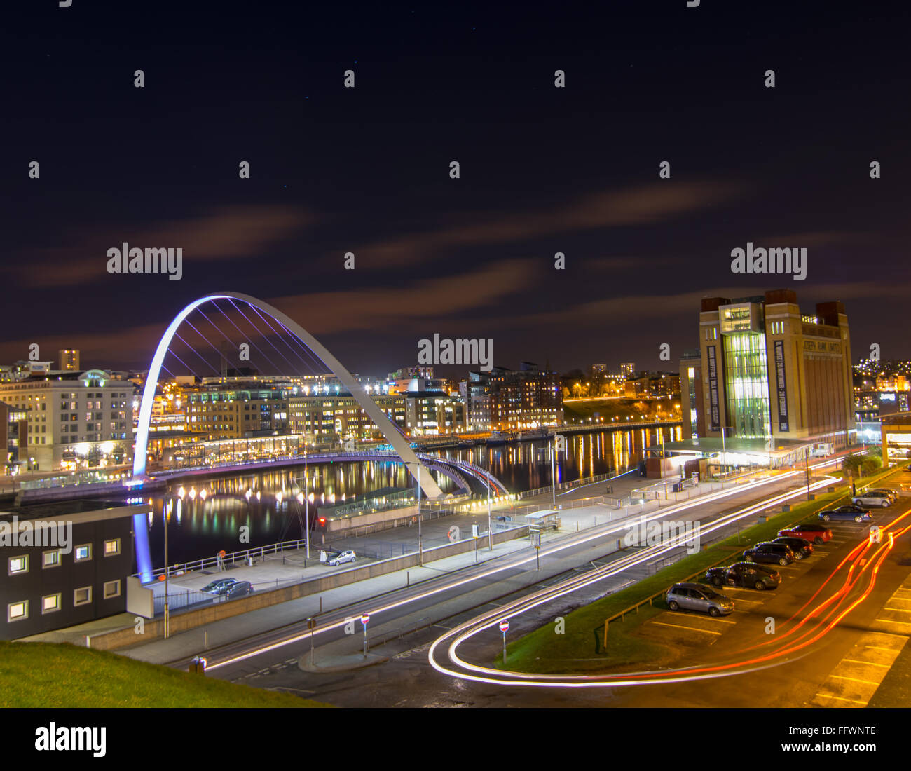 Baltic square at night Stock Photo - Alamy