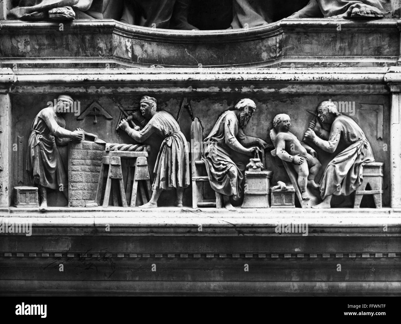 NANNI DI BANCO: CRAFTSMEN. /nA sculptor (right) and other craftsmen at ...
