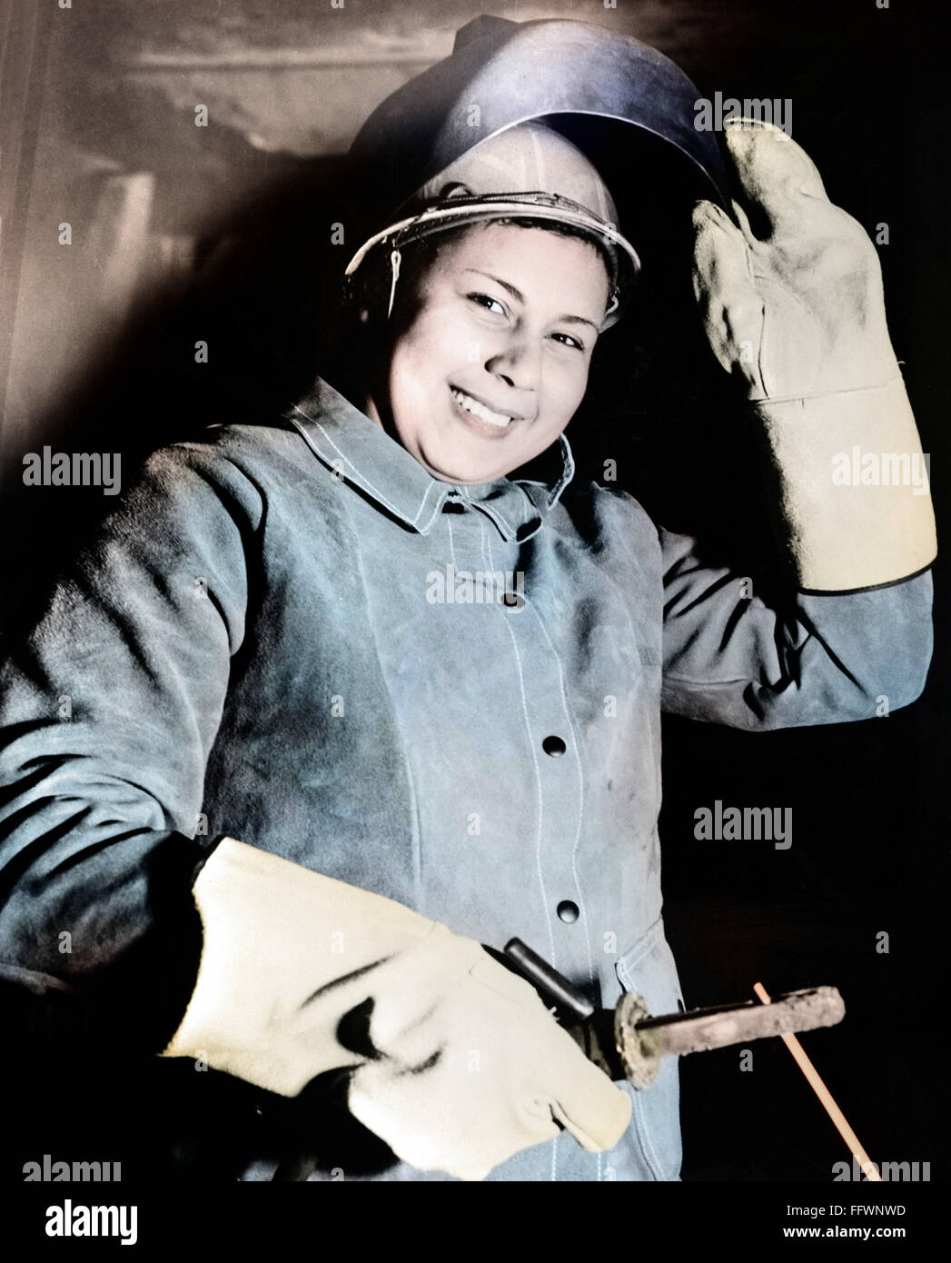 NEW JERSEY: WELDER, c1943. /nPetrina Moore, a Cherokee Native American ...