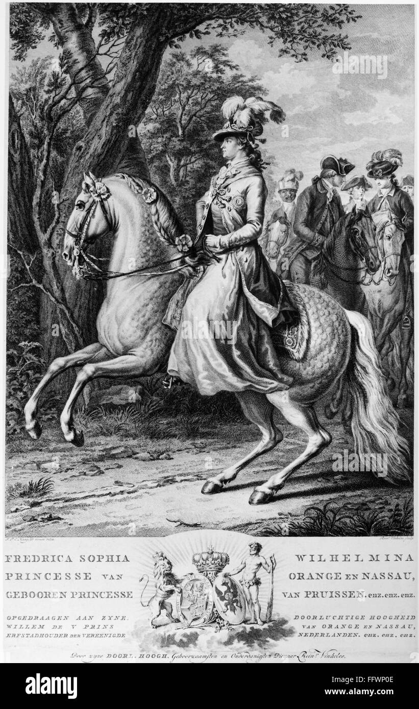 WILHELMINA OF PRUSSIA /n(1751-1820). Princess Wilhelmina, born Frederika Sophia Wilhelmina ...