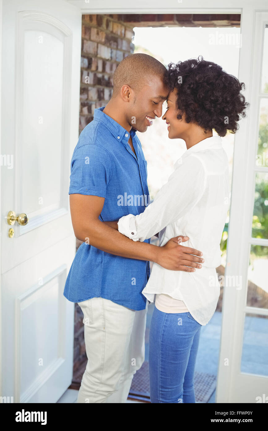 Happy couple nose to nose Stock Photo - Alamy