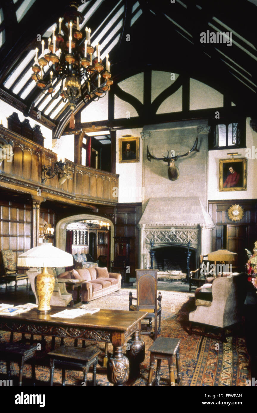 AKRON: GOODYEAR MANSION. /nInterior view of Stan Hywet Hall, a Tudor ...