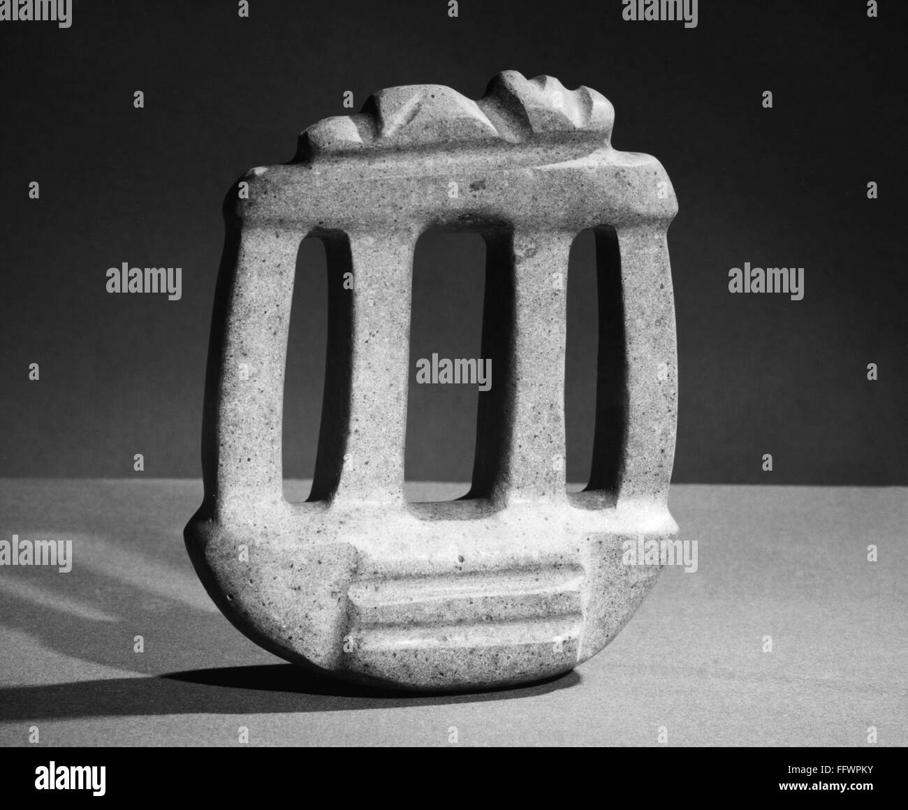 MEXICO: TEMPLE MODEL. /nPre-Columbian greenstone model of a temple ...