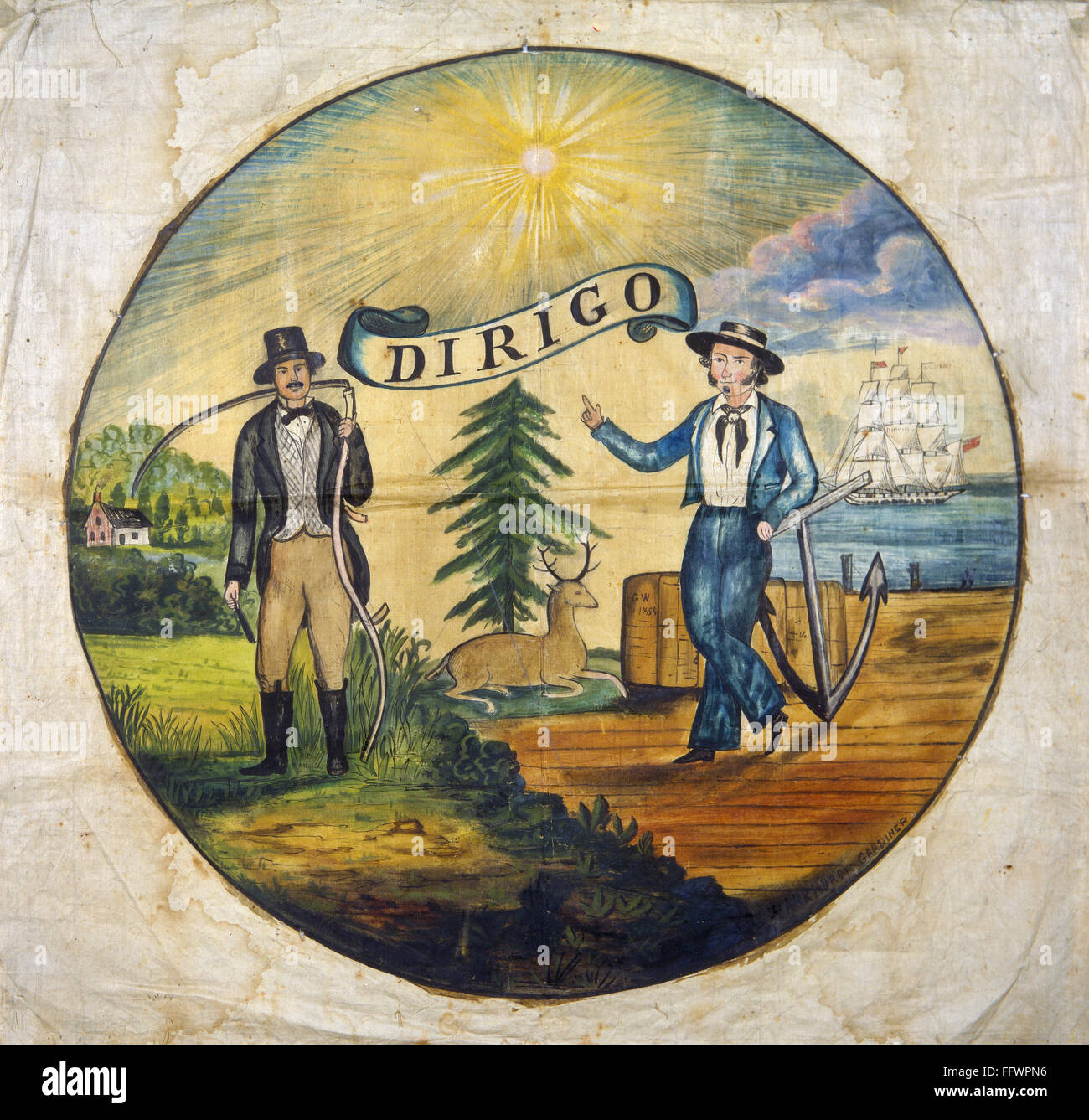 MAINE: STATE MOTTO. /nDirigo (I lead), the state motto of Maine, because Maine once was the only ...