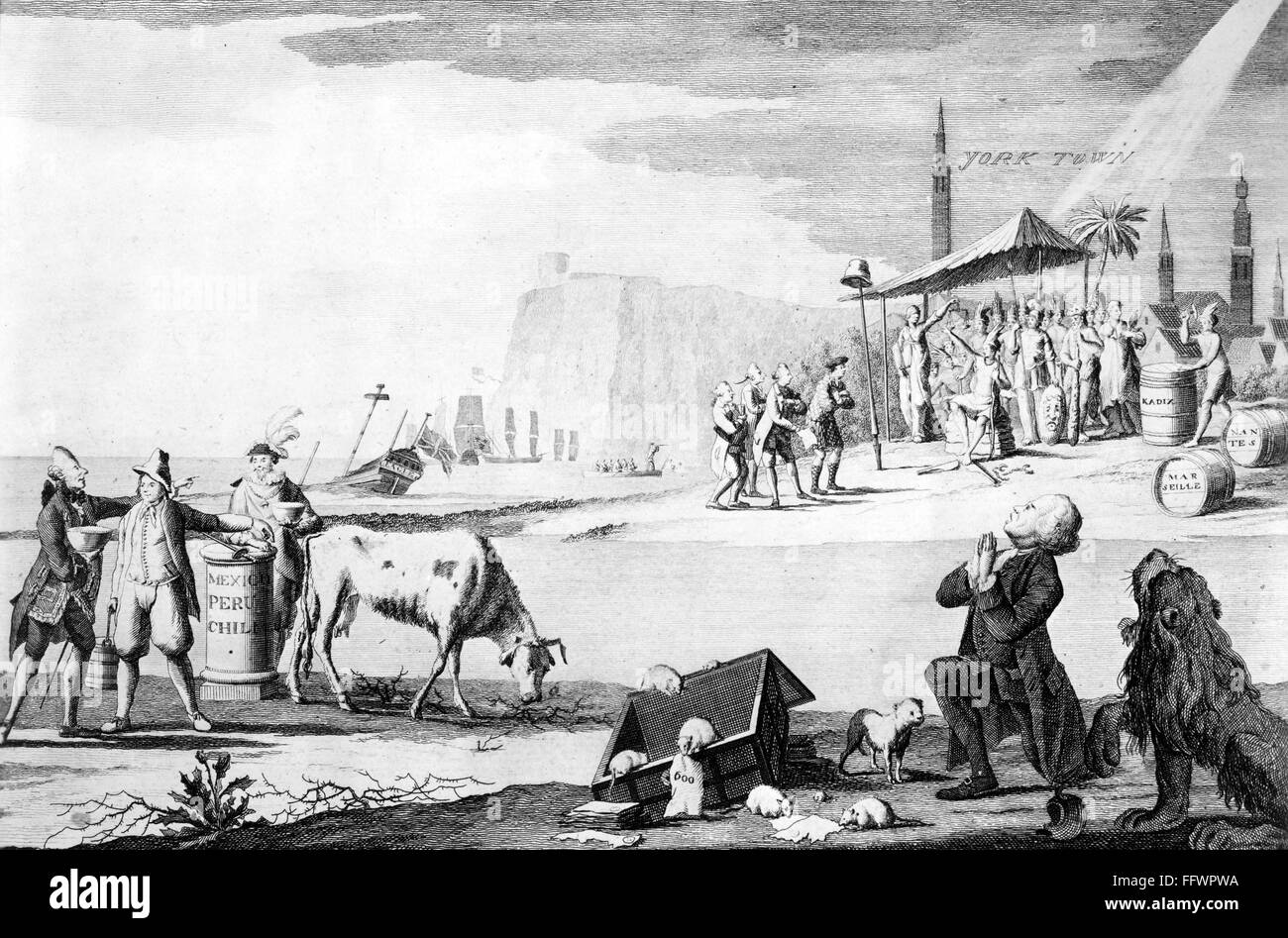 YORKTOWN: CARTOON, 1781. /nContemporary Dutch cartoon of the British ...