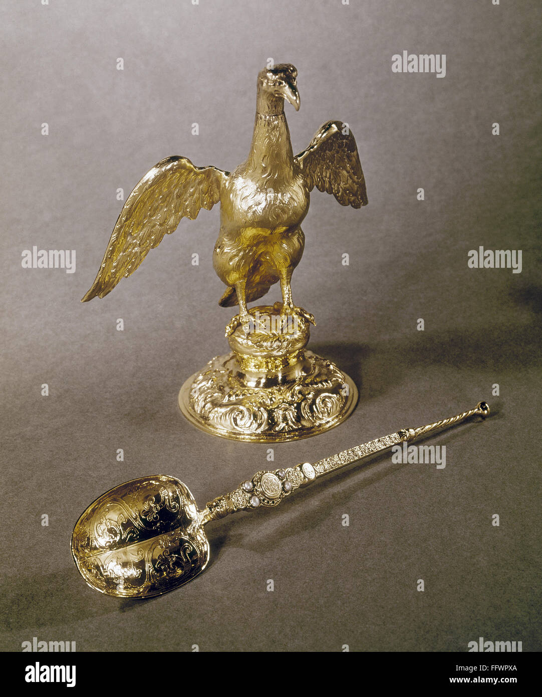 BRITISH CROWN JEWELS. /nThe Ampulla and Anointing Spoon, the oldest ...