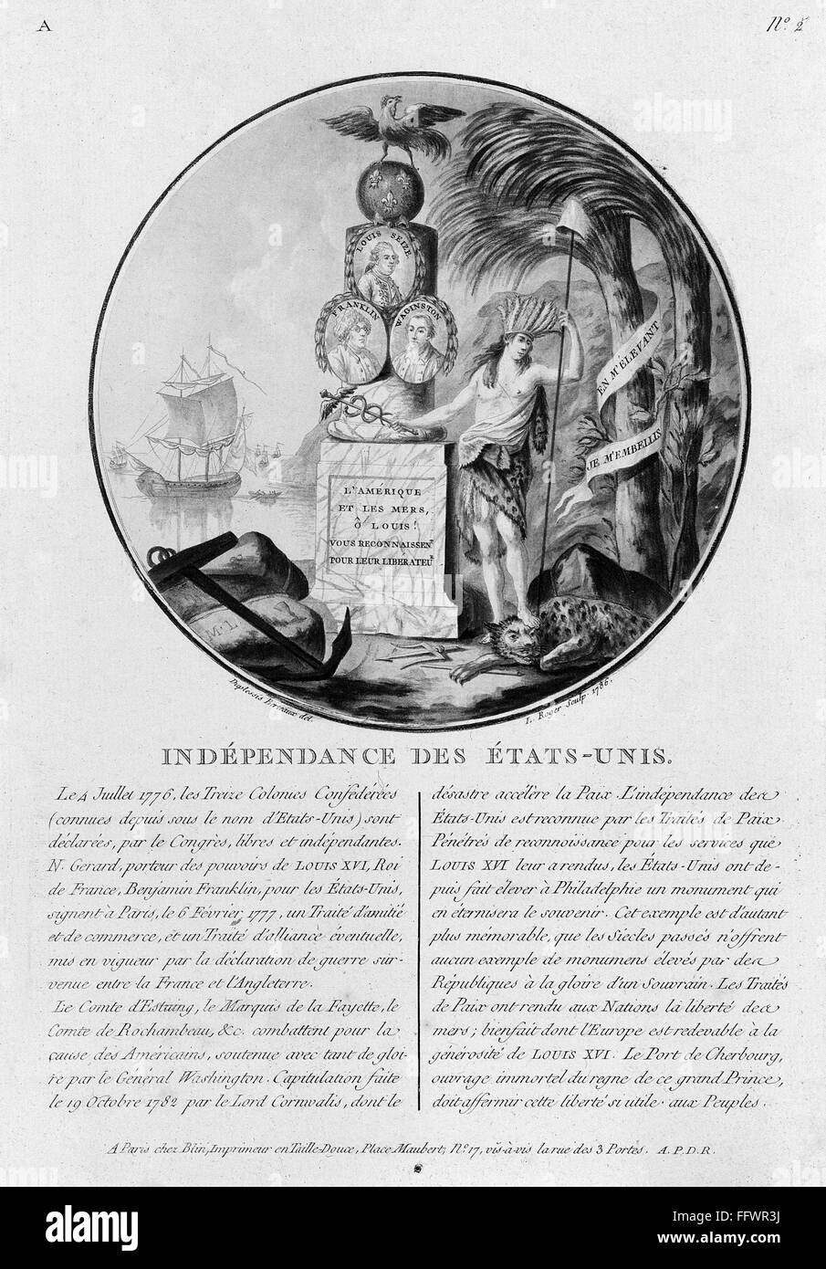 AMERICAN INDEPENDENCE. /nFrench allegory of American independence. On ...