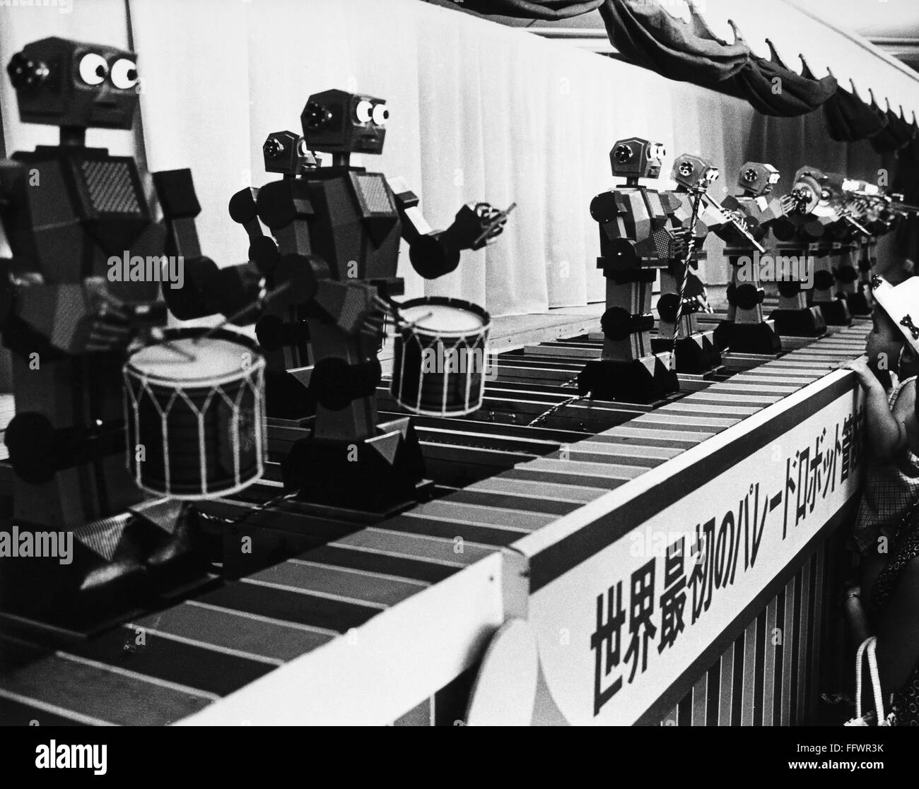 JAPAN: ROBOT BAND, 1966. /nA nine-piece band of miniature robots ...