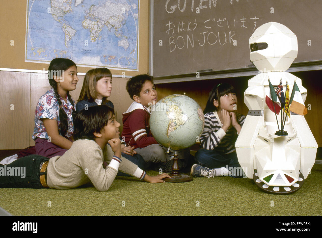 ROBOT: TOPO, c1983. /nA group of American schoolchildren learning about ...