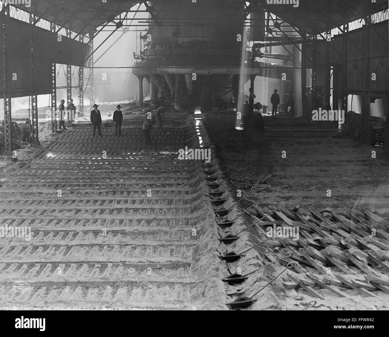 ALABAMA: SLOSS FURNACE. /nCasting pig iron, or crude iron, at the Sloss ...