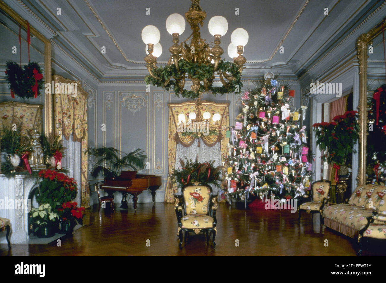 NEWPORT MANSION, 1852. /nThe ballroom at 'Chateau-sur-Mer,' a Victorian ...