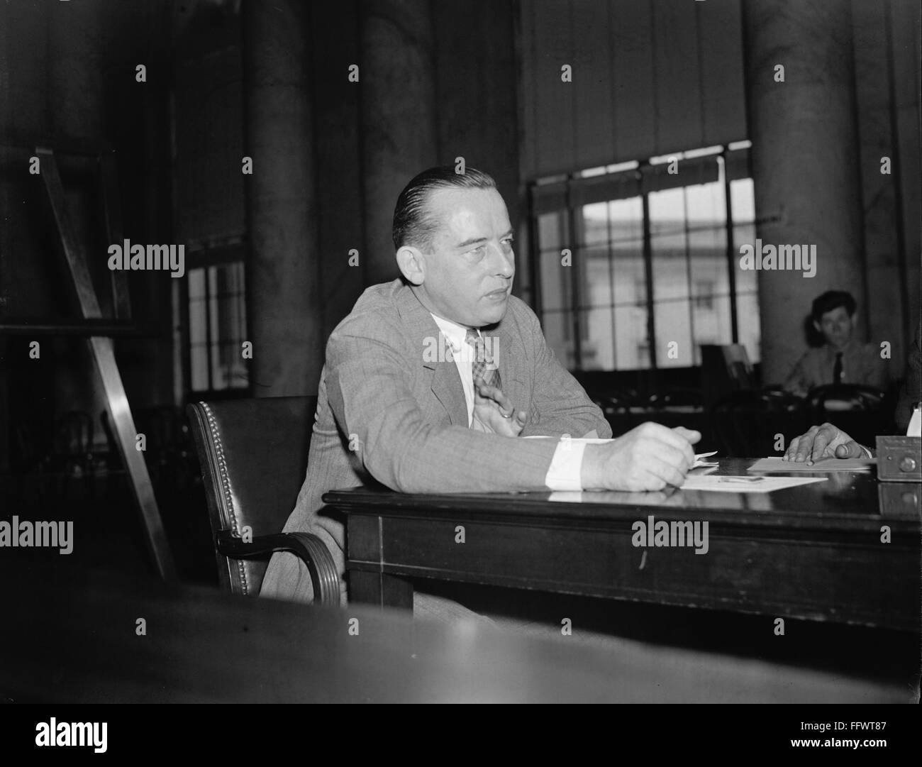 MILO PERKINS (1901-1964). /nAmerican bureaucrat. Photographed appearing ...