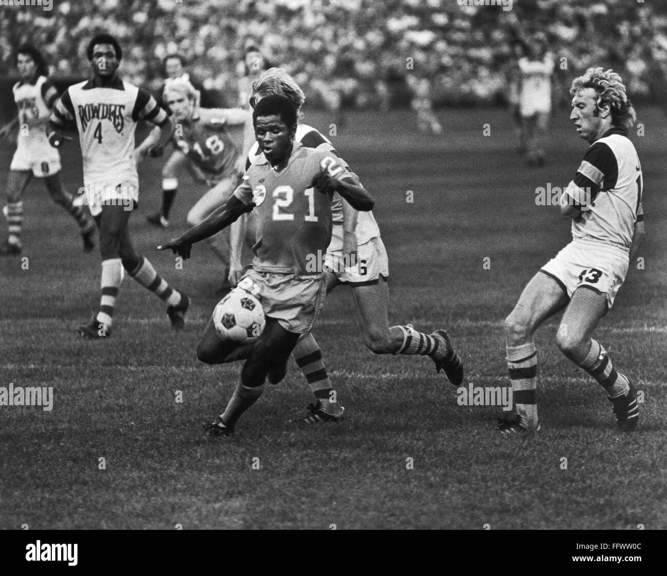 ADE COKER (1954- ). /nNigerian American soccer player. Photographed ...