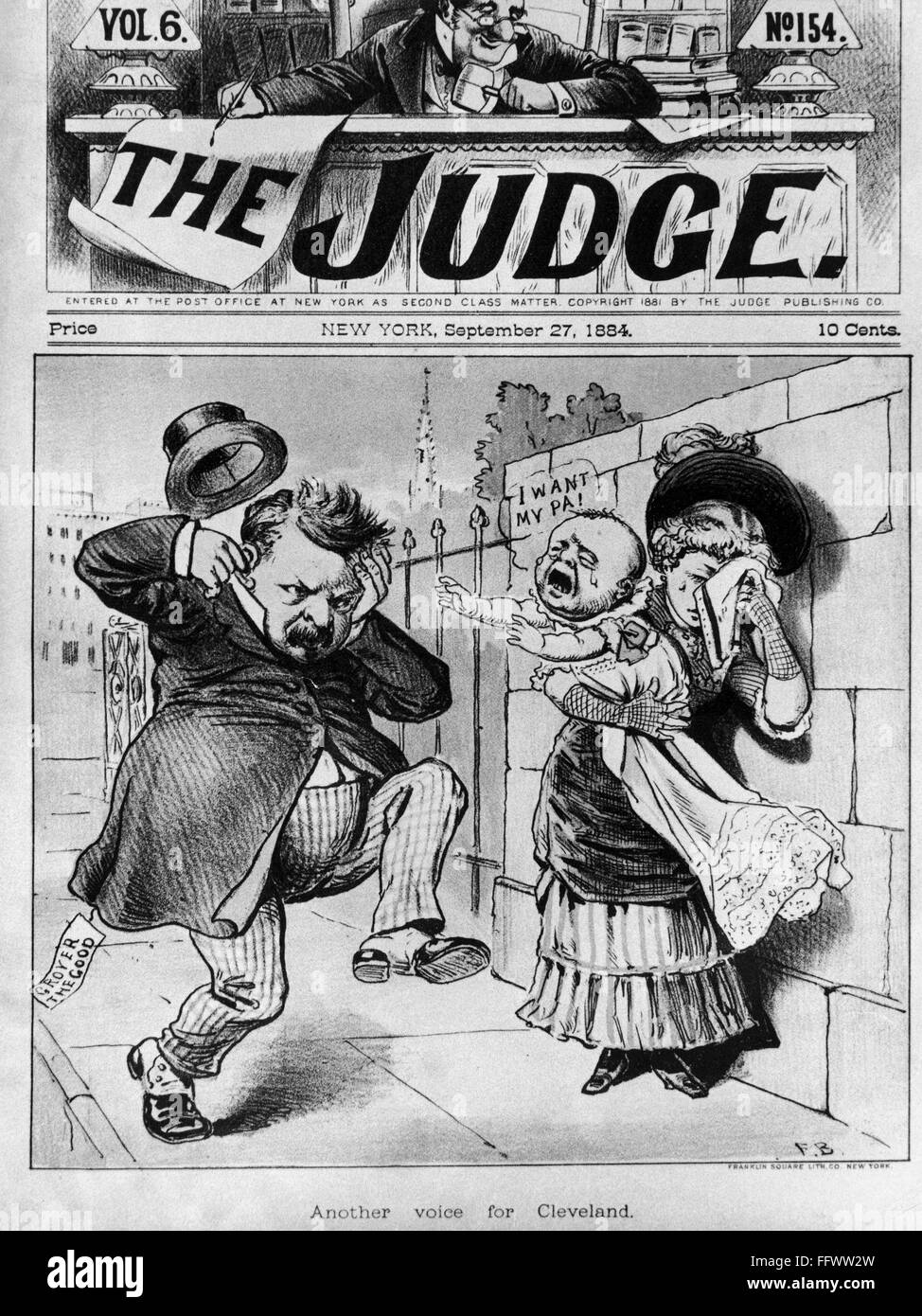 CLEVELAND CARTOON, 1884. /nFront page of 'The Judge,' 27 September 1884 ...