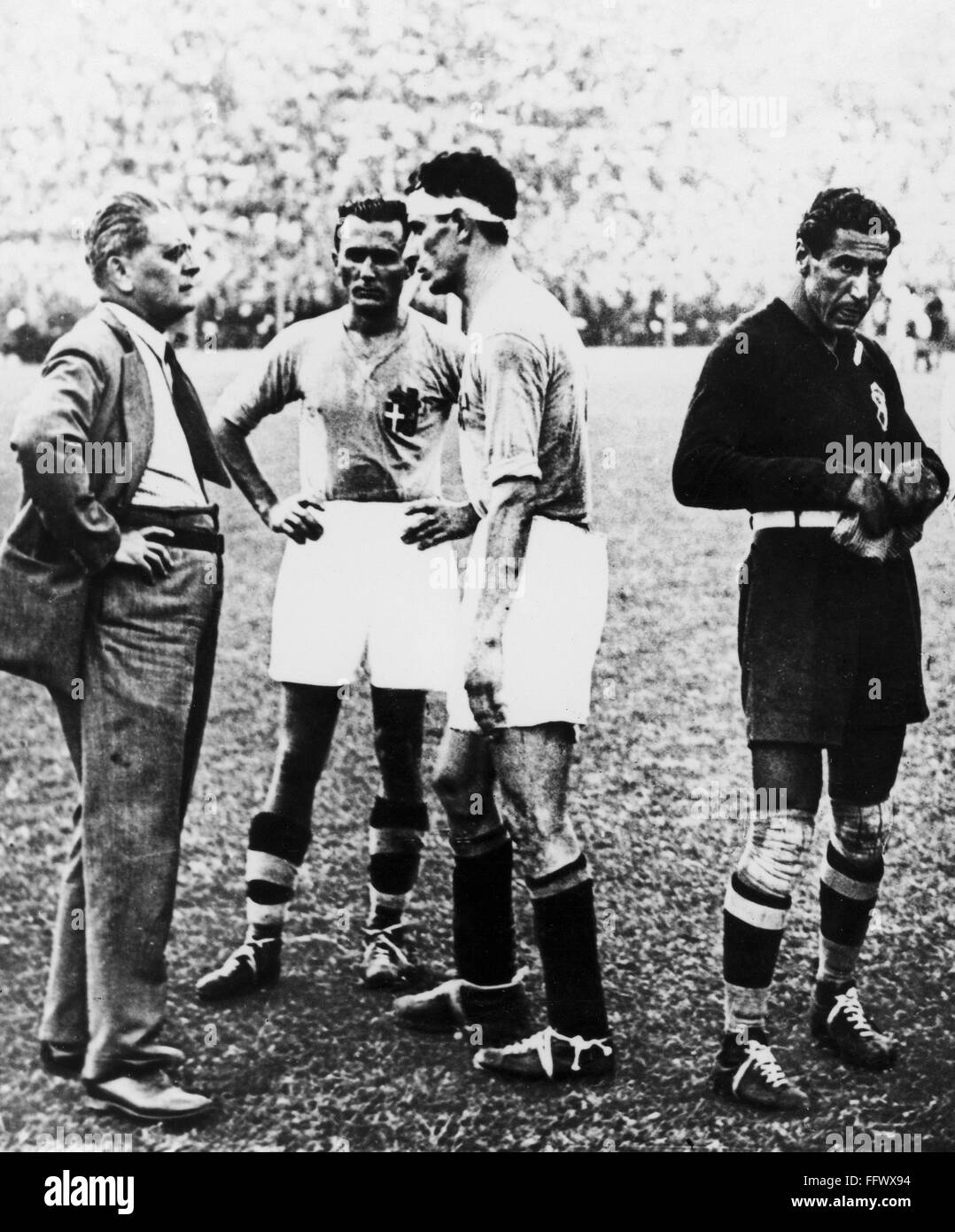 WORLD CUP, 1934. /nItaly coach Vittorio Pozzo (left) instructs his ...