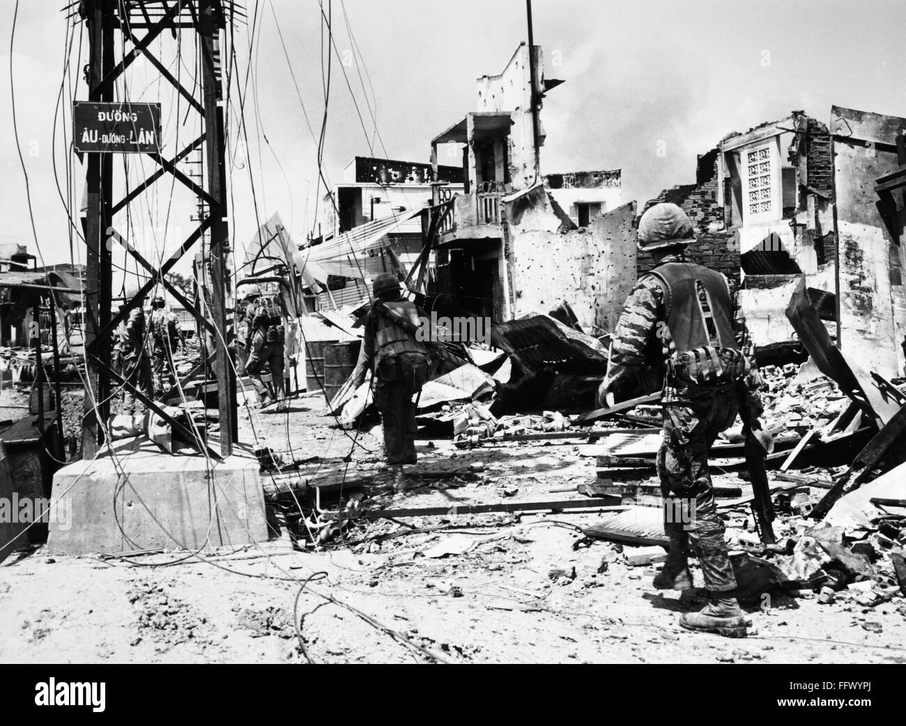 VIETNAM WAR: SAIGON, 1968. /nSouth Vietnamese Marines moving through ...