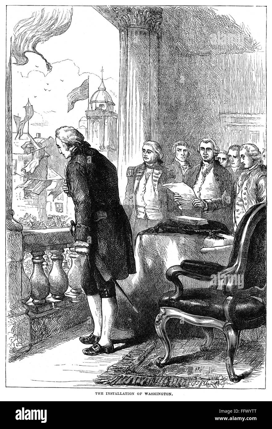 George washington oath balcony hi-res stock photography and images - Alamy