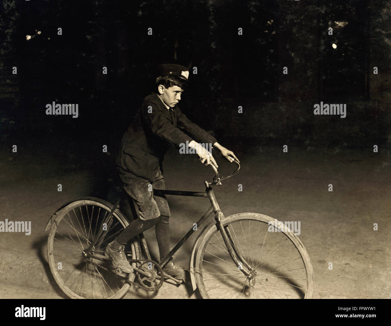 MESSENGER BOY, 1908./nA messenger boy delivering telegraphs during the ...