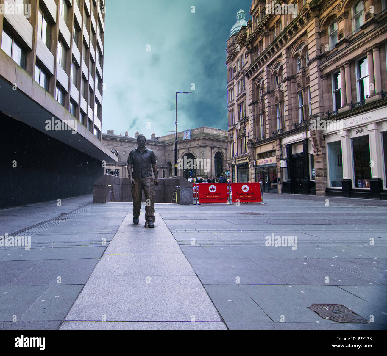 statue neville street newcastle Stock Photo - Alamy