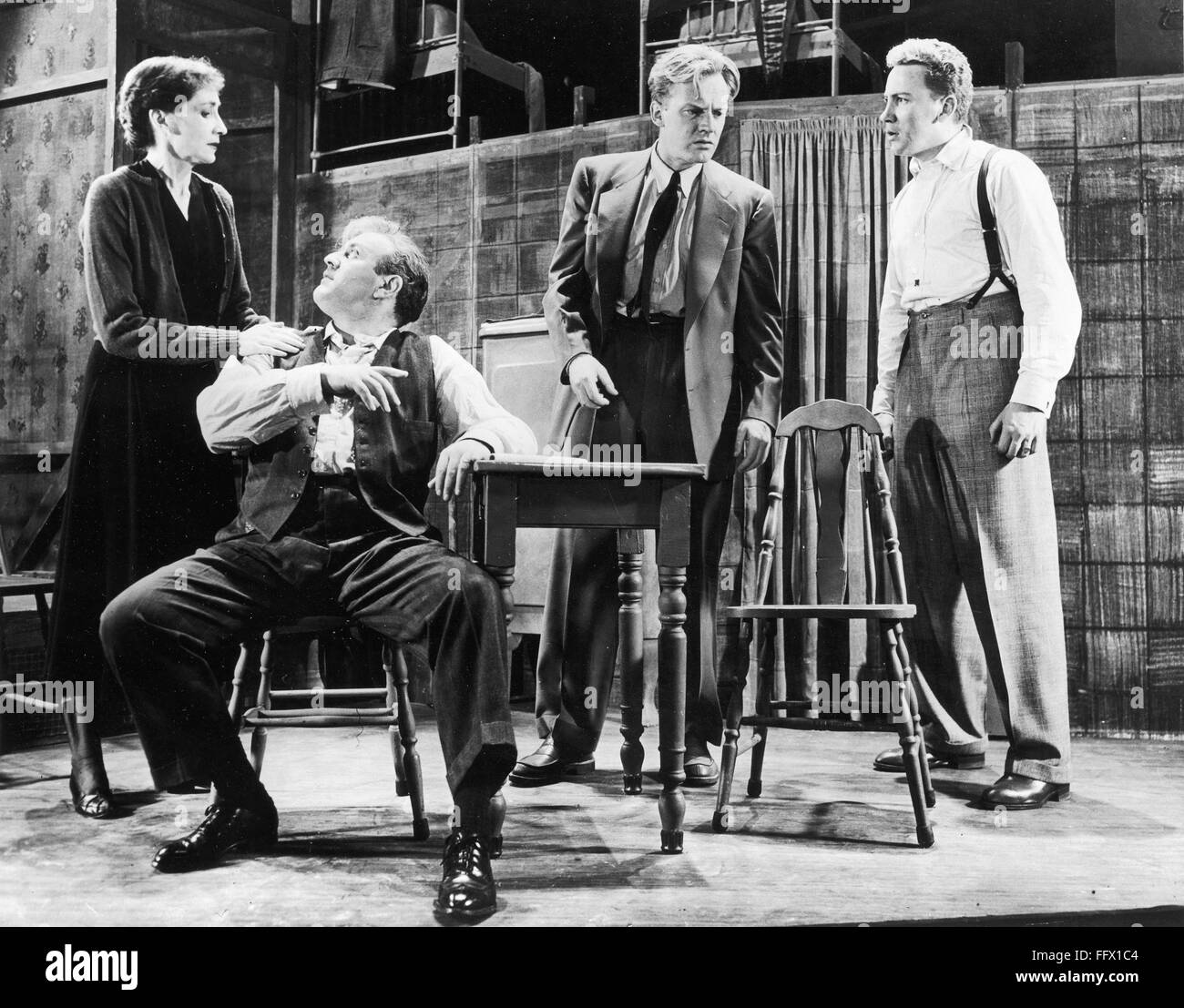 DEATH OF A SALESMAN, 1949. /nThe Loman family at home in Brooklyn ...