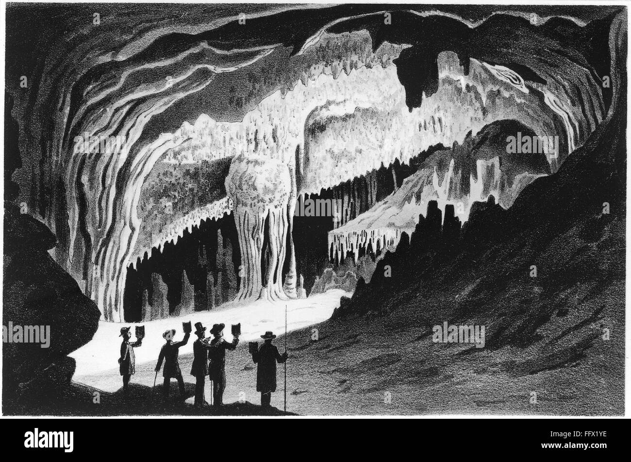 VIRGINIA: CAVE, 1856. /nSightseers visiting the 'Shell Room' of Weyers ...
