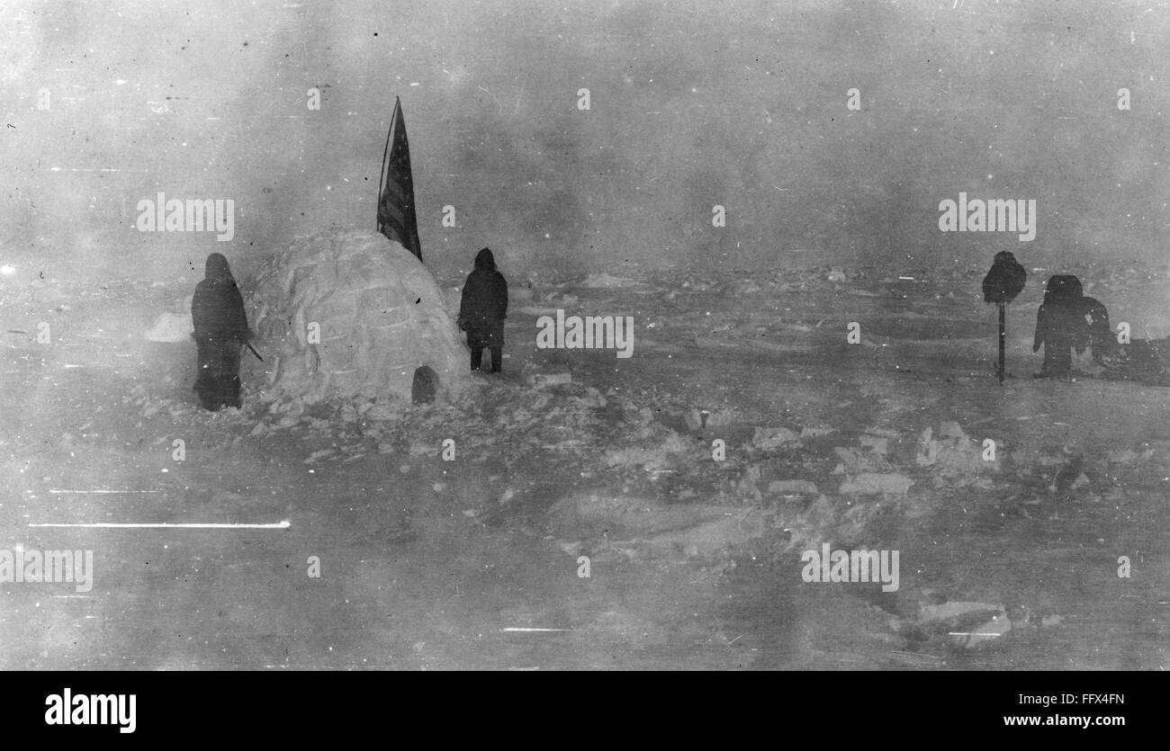 NORTH POLE: IGLOO, c1909. /nMembers of Frederick Cook's journey ...