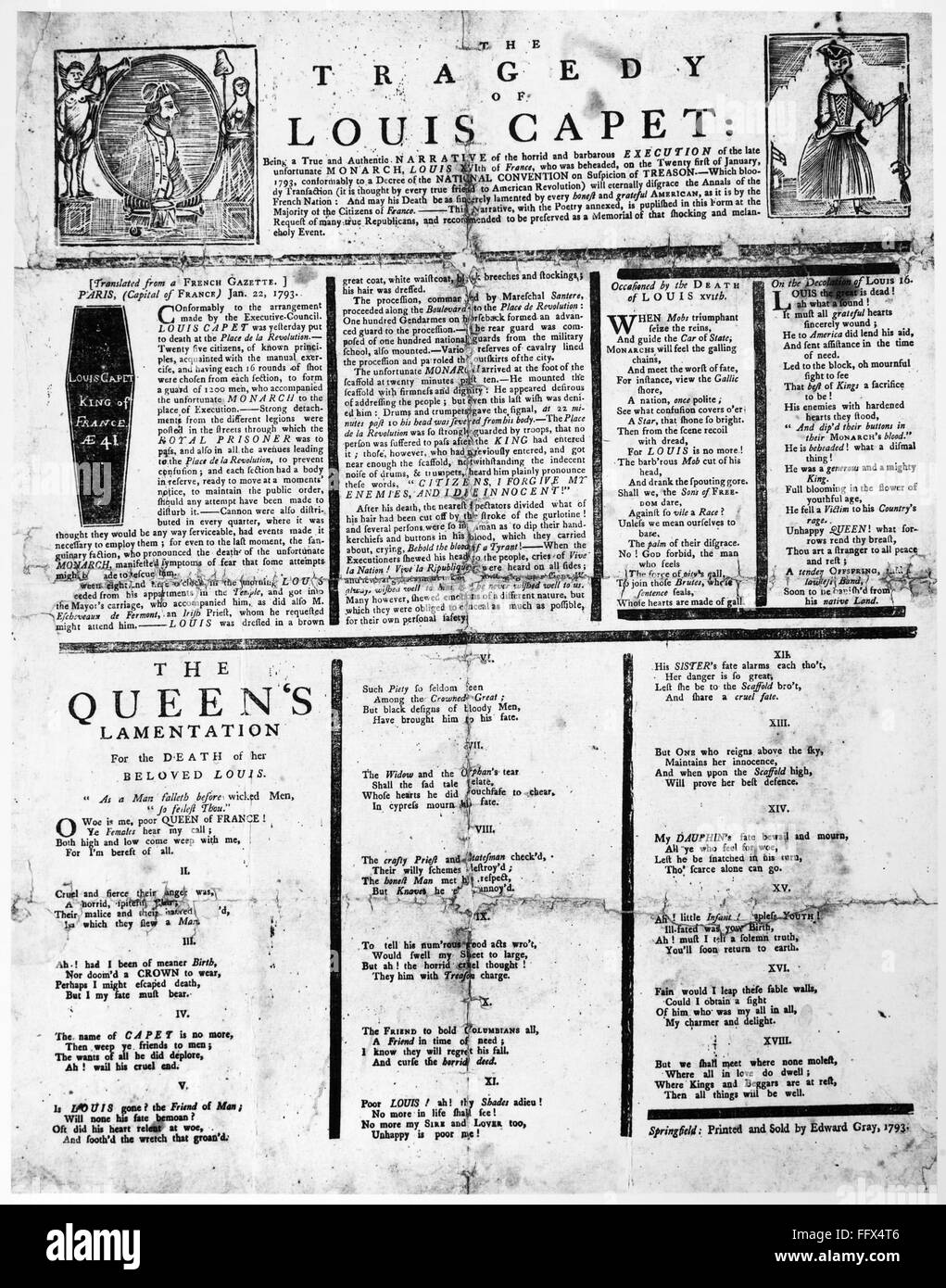 1793 execution of louis xvi Black and White Stock Photos & Images - Alamy