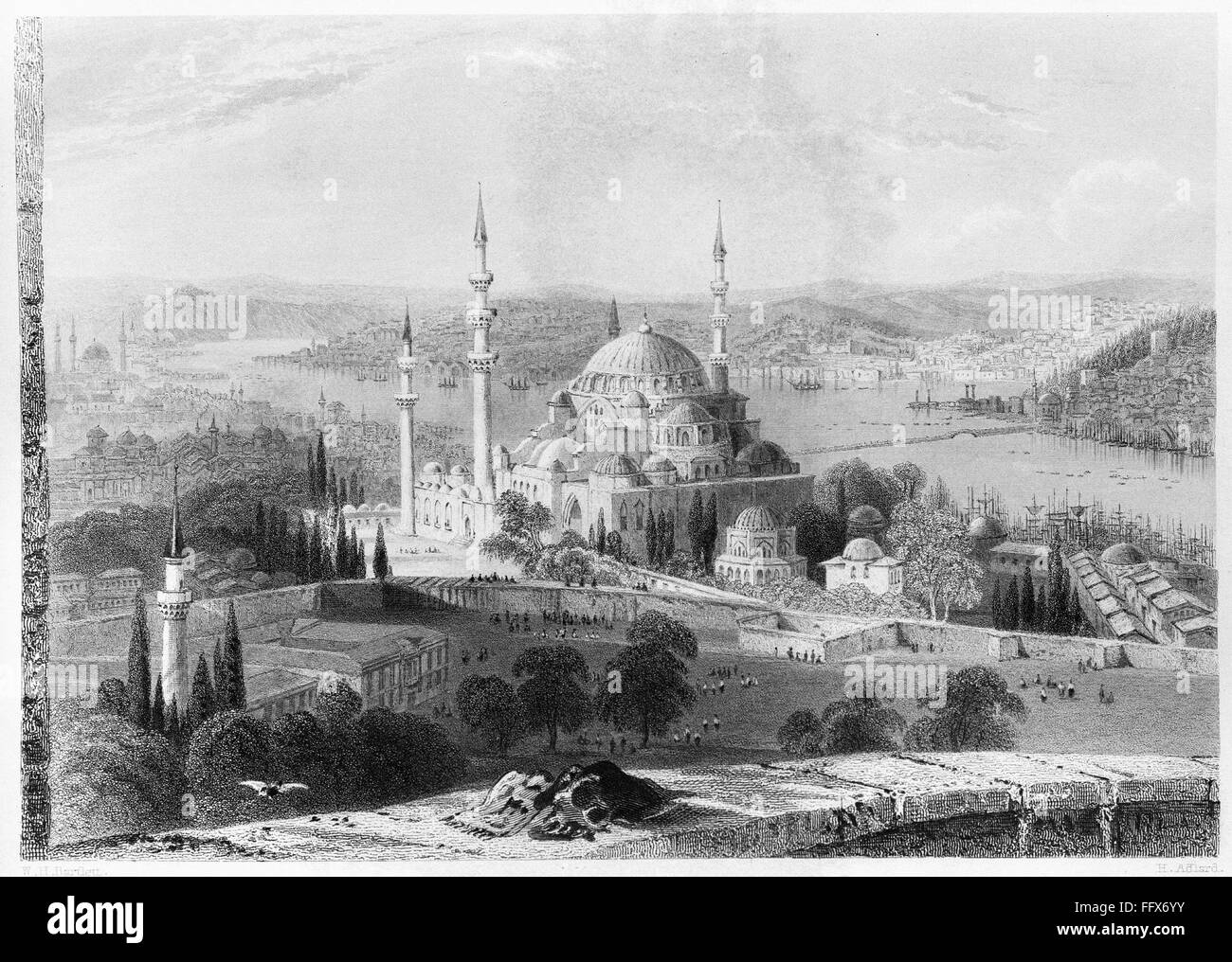 ISTANBUL: MOSQUE, 1839. /nThe 16th century Suleymaniye Mosque in ...