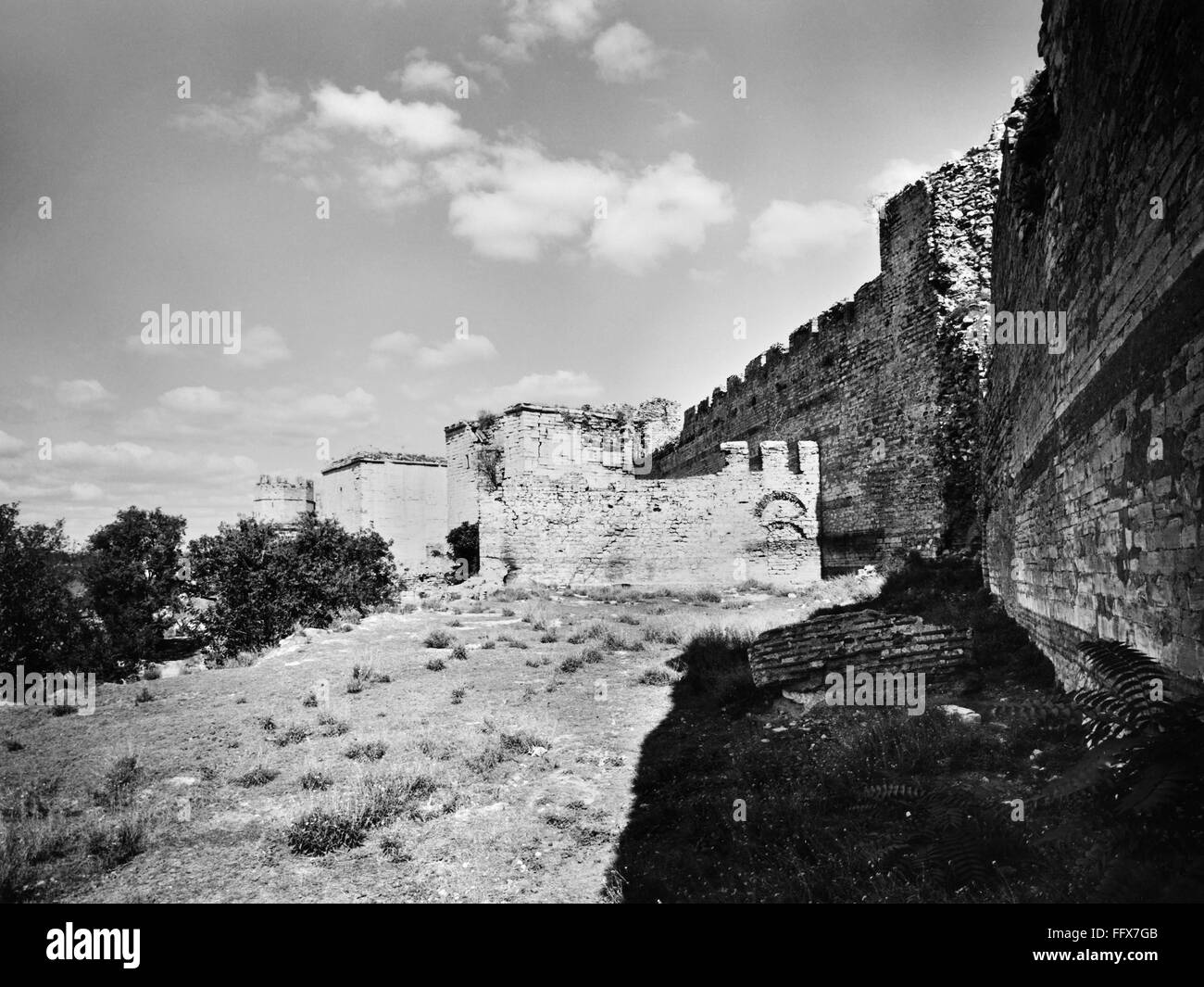 CONSTANTINOPLE: WALLS. /nA section of the walls of Constantinople ...