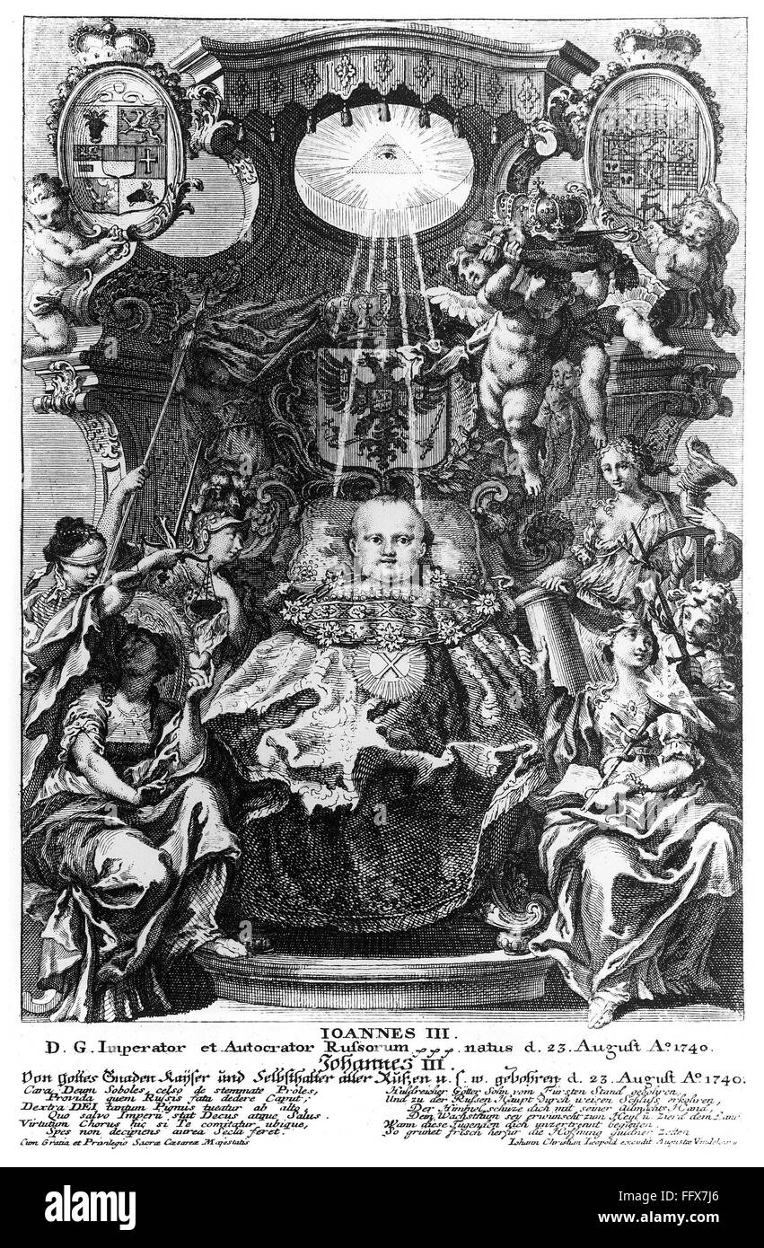 IVAN VI ANTONOVICH /n(1740-1764). Infant Czar of Russia, 1740-41. The ...