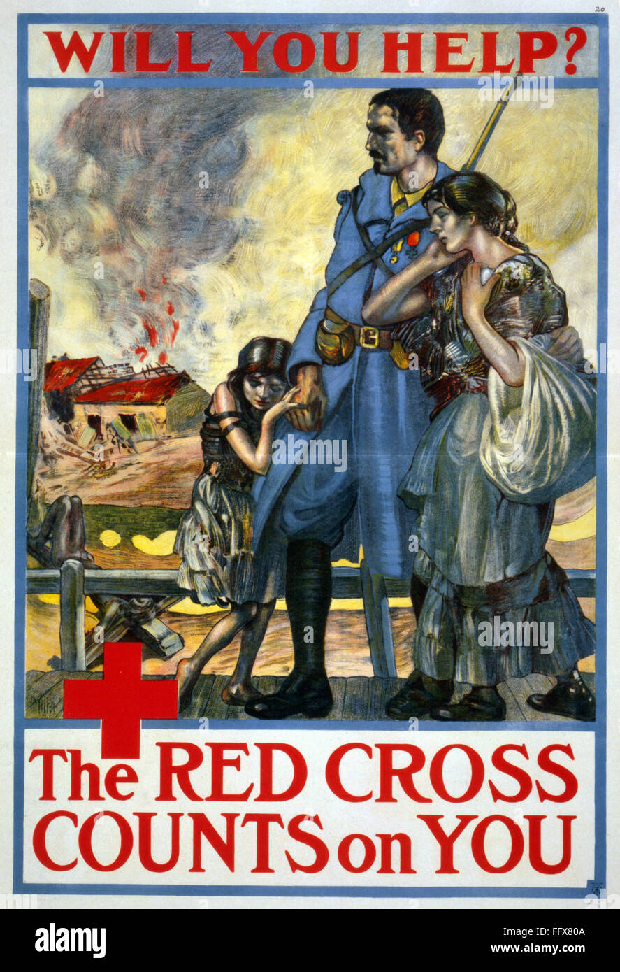 RED CROSS POSTER, 1917. /nAmerican Red Cross poster from World War I ...