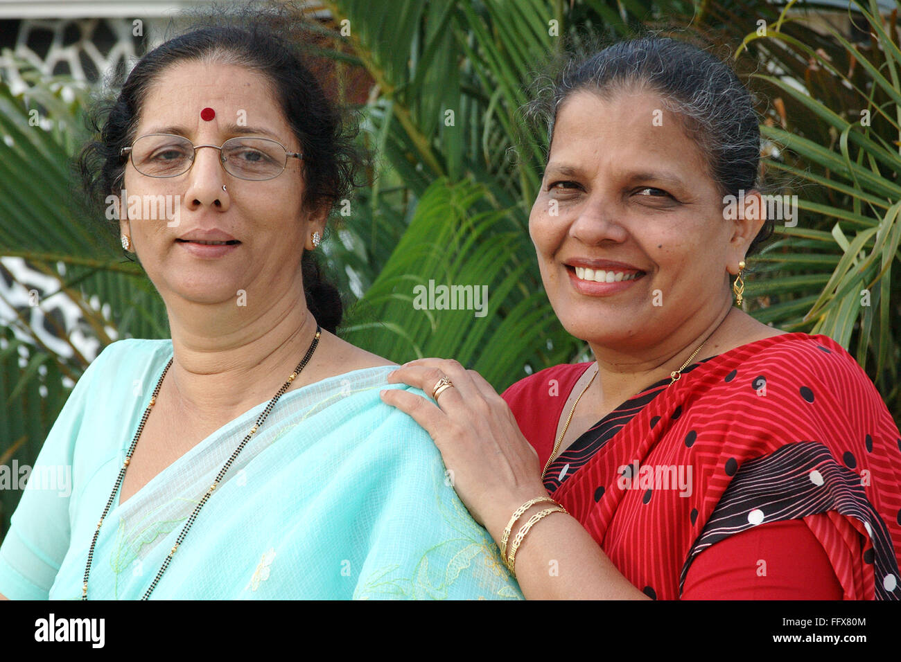 South Asian Indian two lady friends smiling MR# 687G 468 Stock Photo ...