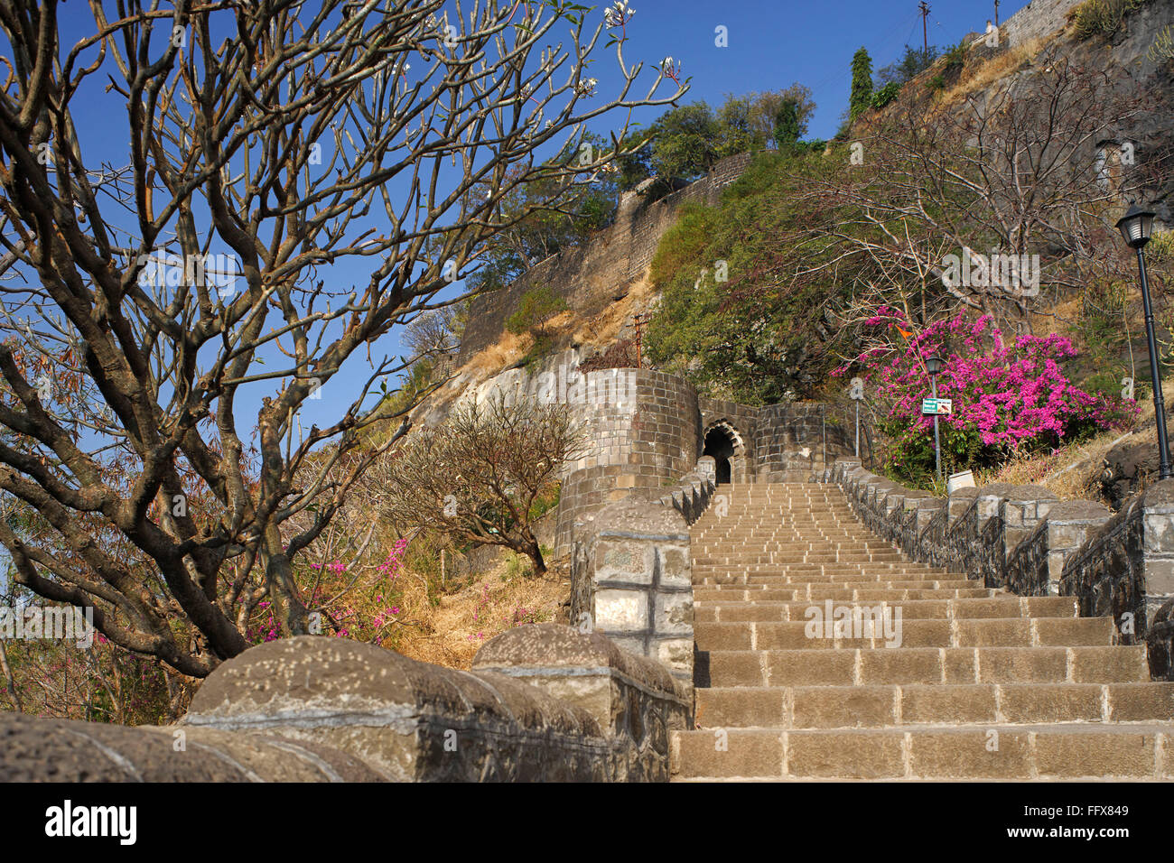 Steps going up to Shivneri Fort , Junnar Pune , Maharashtra , India ...
