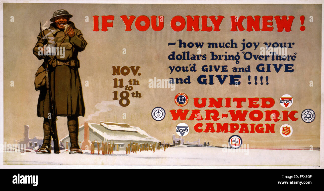 WORLD WAR I: POSTER, c1918. /nPoster for the United War Work Campaign ...