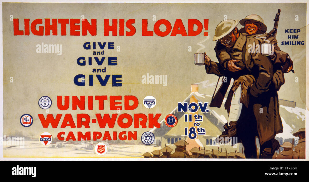 WORLD WAR I: POSTER, c1918. /nPoster for the United War Work Campaign ...