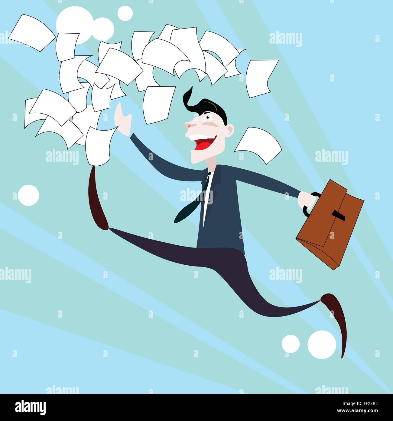 Cartoon businessman throwing paper Stock Vector Images - Alamy