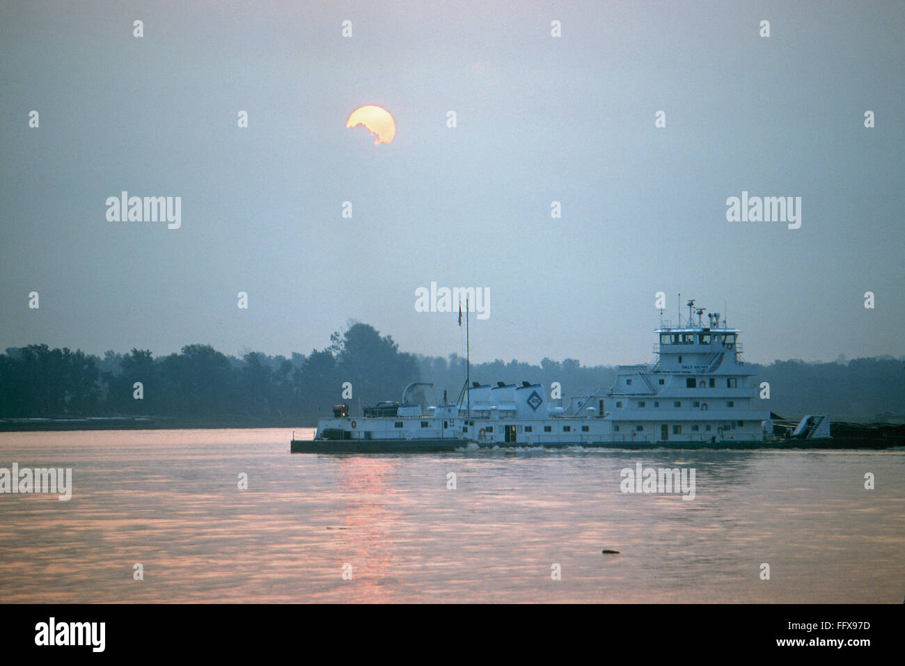 ILLINOIS: TOWBOAT. /nThe 'Sally Archer,' a towboat of the Archer ...