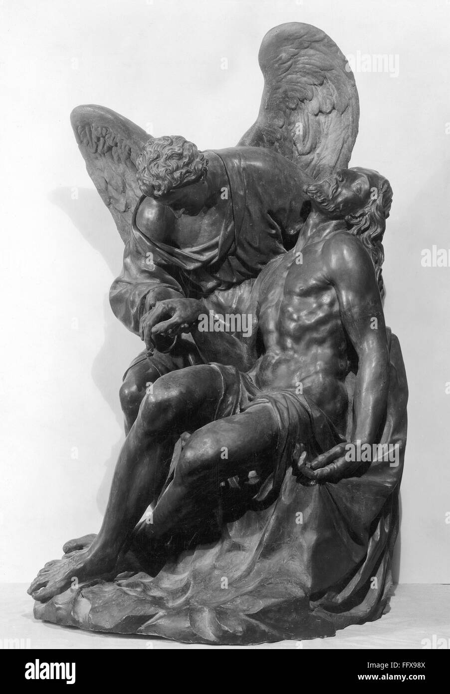 ALGARDI: CHRIST. /n'Dead Christ Supported by an Angel.' Terra cotta ...
