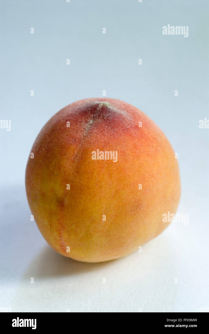 Single one Peach fruit white background Stock Photo - Alamy