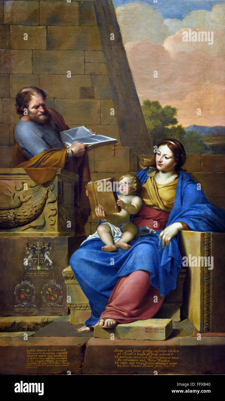 The Holy Family 1658 Pierre Le Tellier 1614-1680 France French Stock ...
