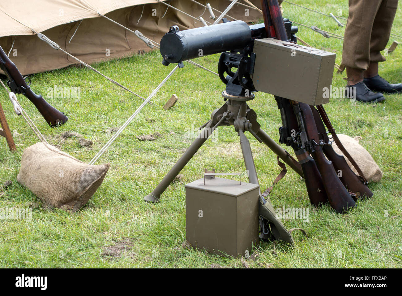 Old WW2 weoponry on display at Shoreham Airfield Stock Photo - Alamy